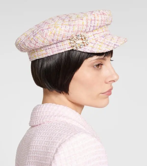 ROGER VIVIER Bouclé Newsboy Cap
