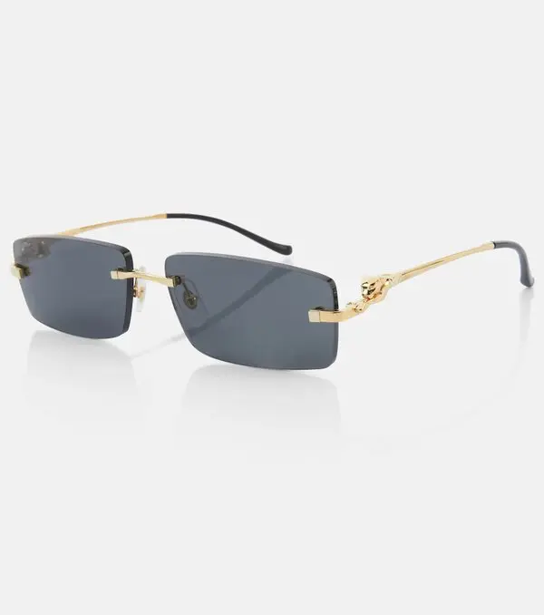 Cartier Panthère De Rectangular Sunglasses - Blue