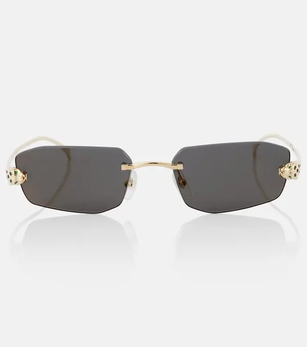 Cartier Panthère De Rectangular Sunglasses - Gold
