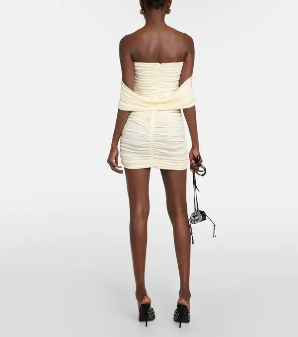 Magda Butrym Draped Off-shoulder Minidress - White