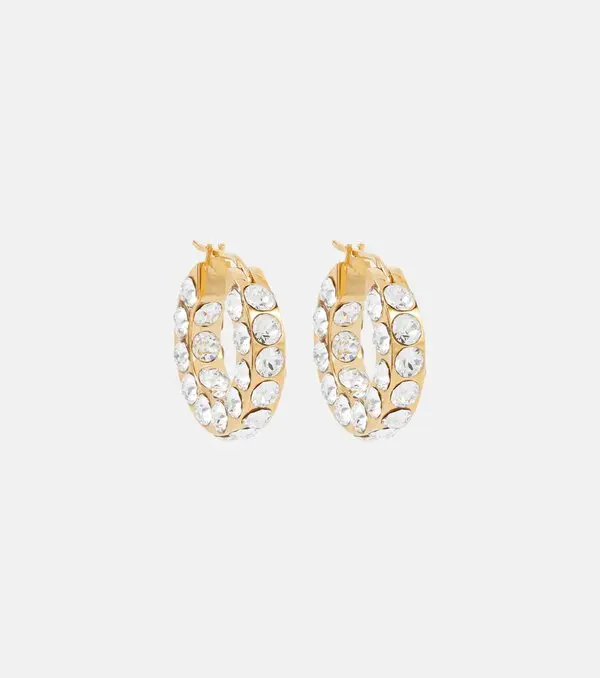 Amina Muaddi Jah Crystal-embellished Hoop Earrings - Gold