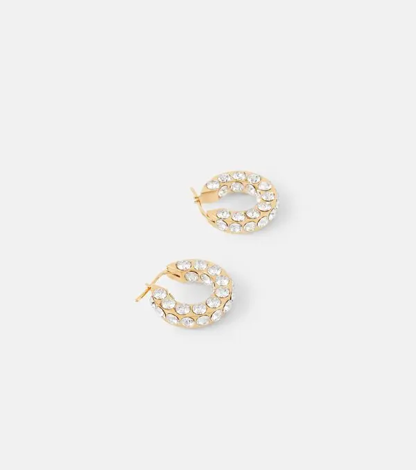 Amina Muaddi Jah Crystal-embellished Hoop Earrings