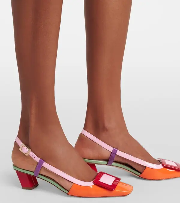 ROGER VIVIER Belle Vivier Leather Slingback Pumps - Multicoloured