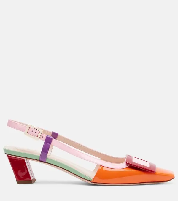 ROGER VIVIER Belle Vivier Leather Slingback Pumps - Multicoloured
