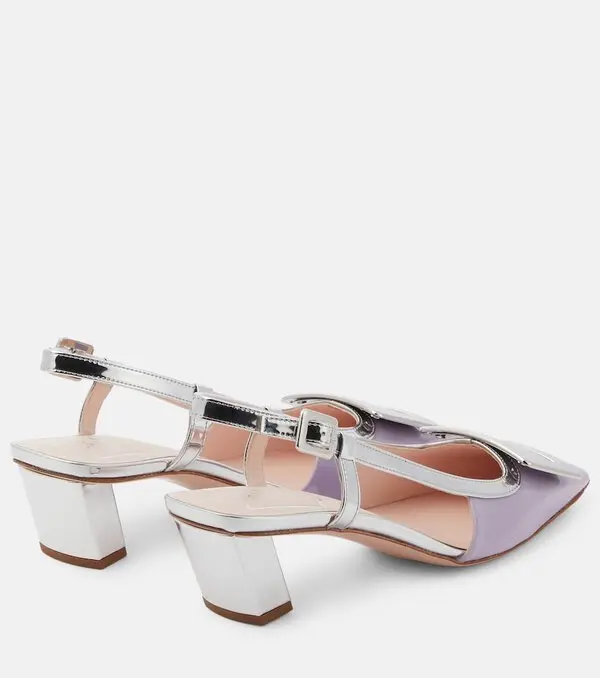 ROGER VIVIER Belle Vivier Leather Slingback Pumps - Purple