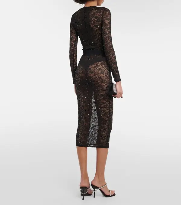 Alessandra Rich Lace Pencil Skirt