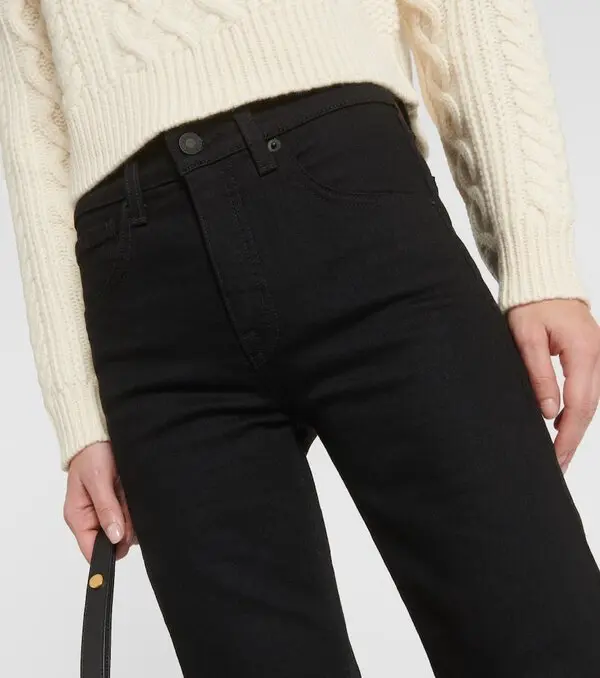 NILI LOTAN Celia High-rise Bootcut Jeans - Black
