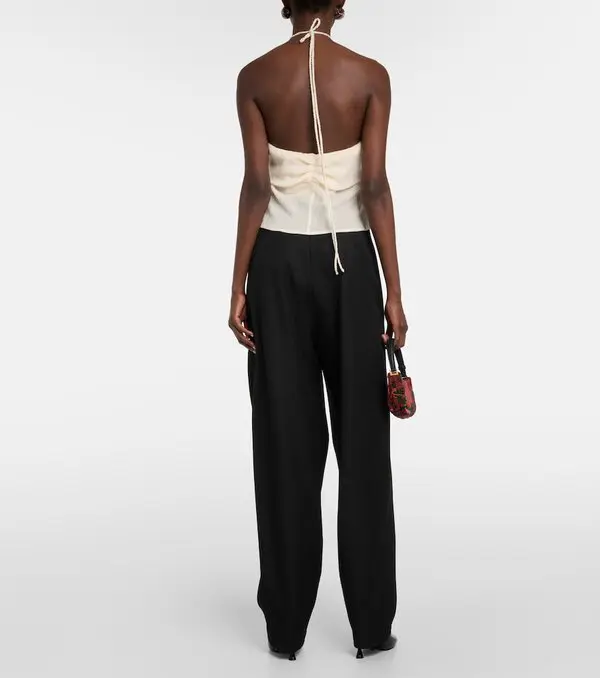 Magda Butrym Embellished Halterneck Top - White