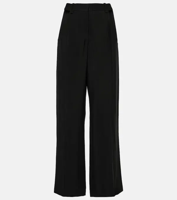 MUGLER Cutout Wide-leg Trousers - Black