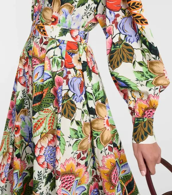 Etro Floral Cotton Shirt Midi Dress