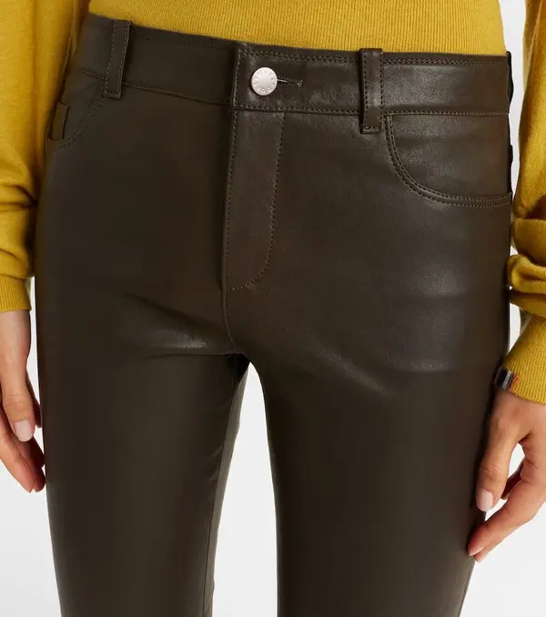 Stouls Dean 22 Leather Flared Pants - Brown