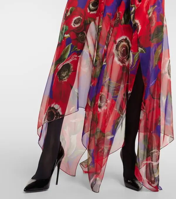 Dolce & Gabbana Anemone Silk Chiffon Kaftan