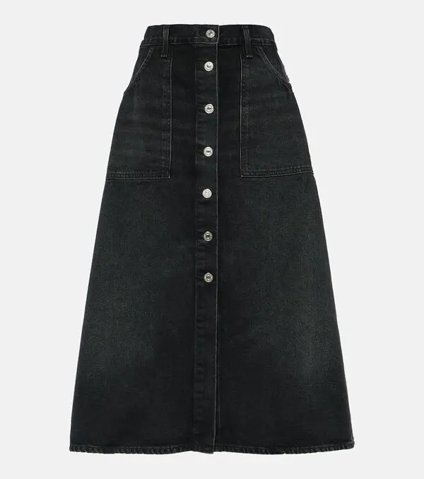 Citizens Of Humanity Denim Midi Skirt - Black