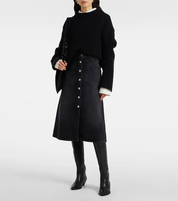 Citizens Of Humanity Denim Midi Skirt - Black
