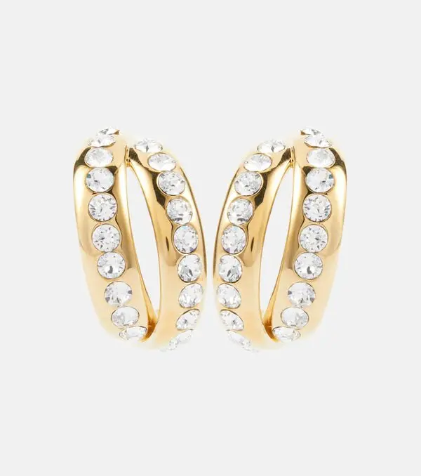 Amina Muaddi Jahleel Embellished Earrings - Gold