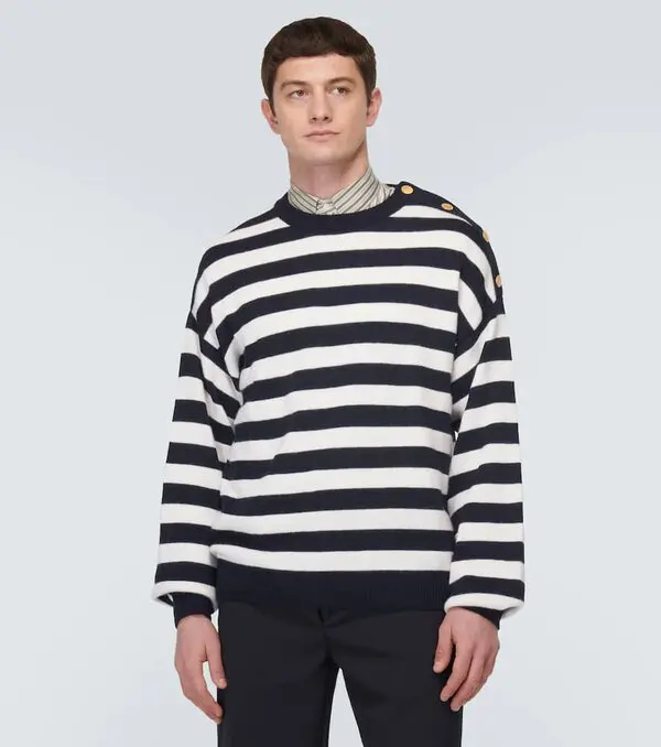 Valentino Garavani Striped Cotton And Wool Sweater