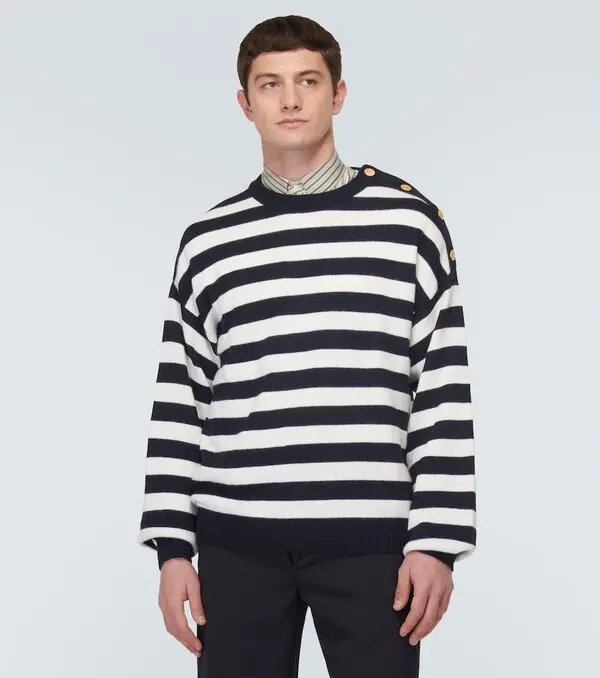 Valentino Garavani Striped Cotton And Wool Sweater - Multicoloured
