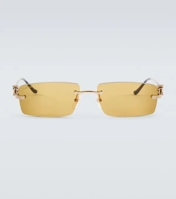 CARTIER Panthère De Rectangular Sunglasses - Yellow