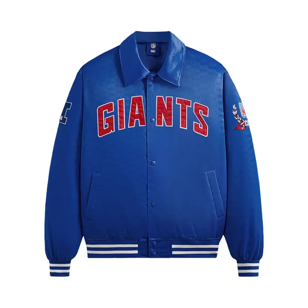 Kith For The Nfl: Giants Satin Bomber Jacket - Blue