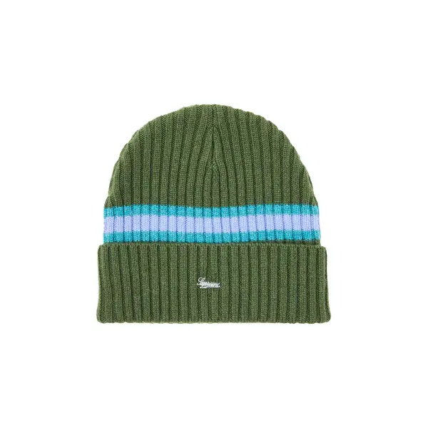 Supreme Stripe Cashmere Beanie - Green
