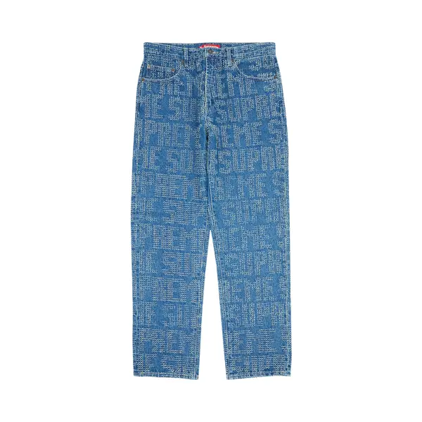 Supreme Needle Punch Regular Jeans - Blue