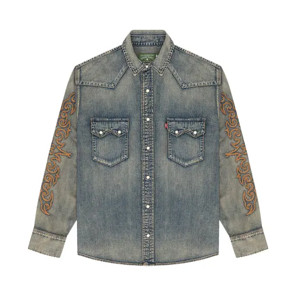 LEVI'S X Denim Tears Western Stitch Denim Shirt 'worn Indigo