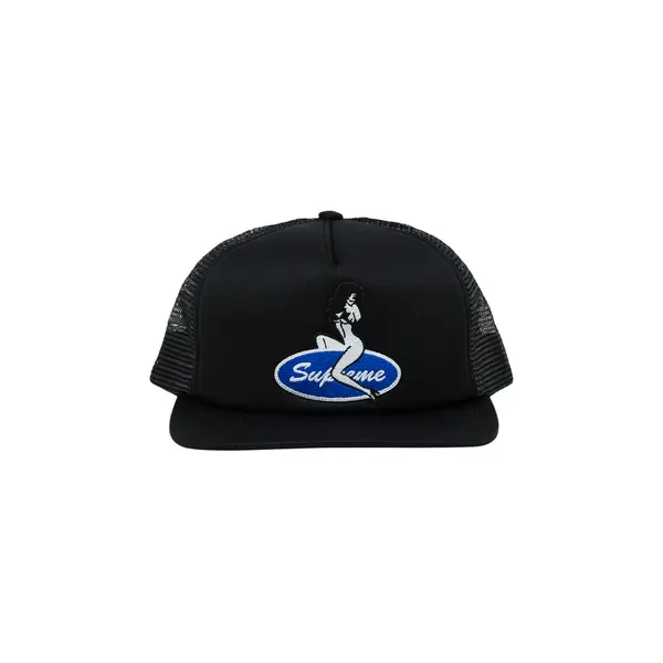 Supreme Pin Up Mesh Back 5-panel Cap - Black