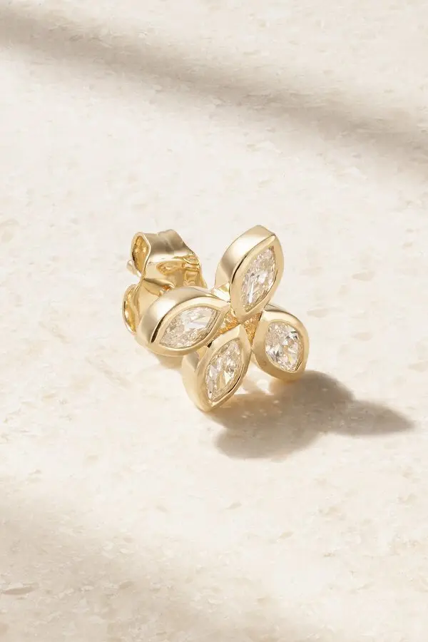 SYDNEY EVAN 14-karat Diamond Single Stud Earring - Gold