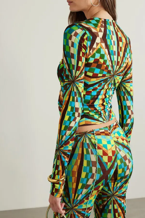 SIEDRES Divy Twist-front Cutout Printed Top