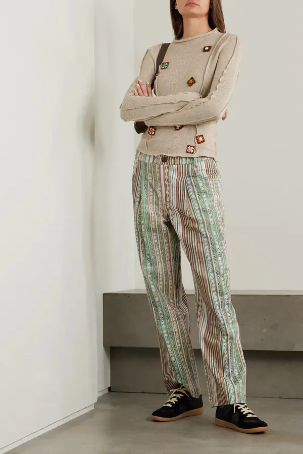 SIEDRES Mani Printed High-rise Wide-leg Jeans