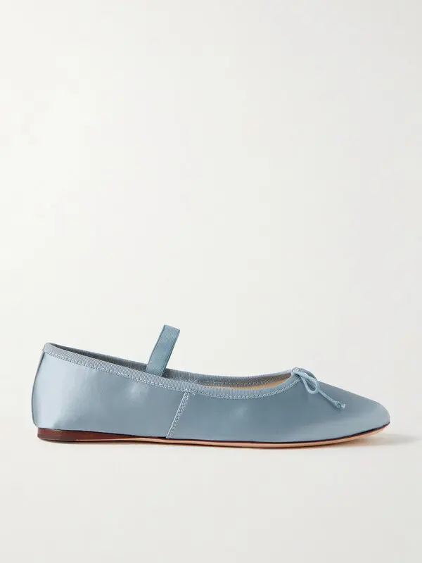 Loeffler Randall Leonie Grosgrain-Trimmed Satin Ballet Flats In