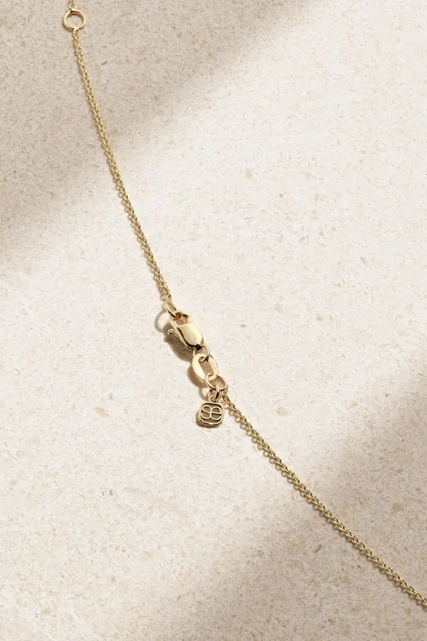 SYDNEY EVAN Large Monstera Leaf Diamond Necklace