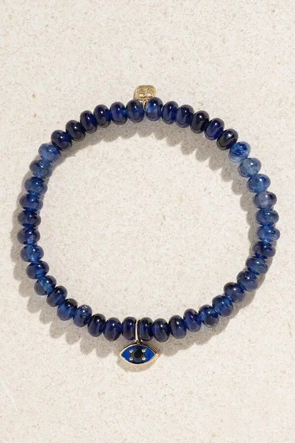 SYDNEY EVAN Evil Eye Sapphire Bracelet - Gold