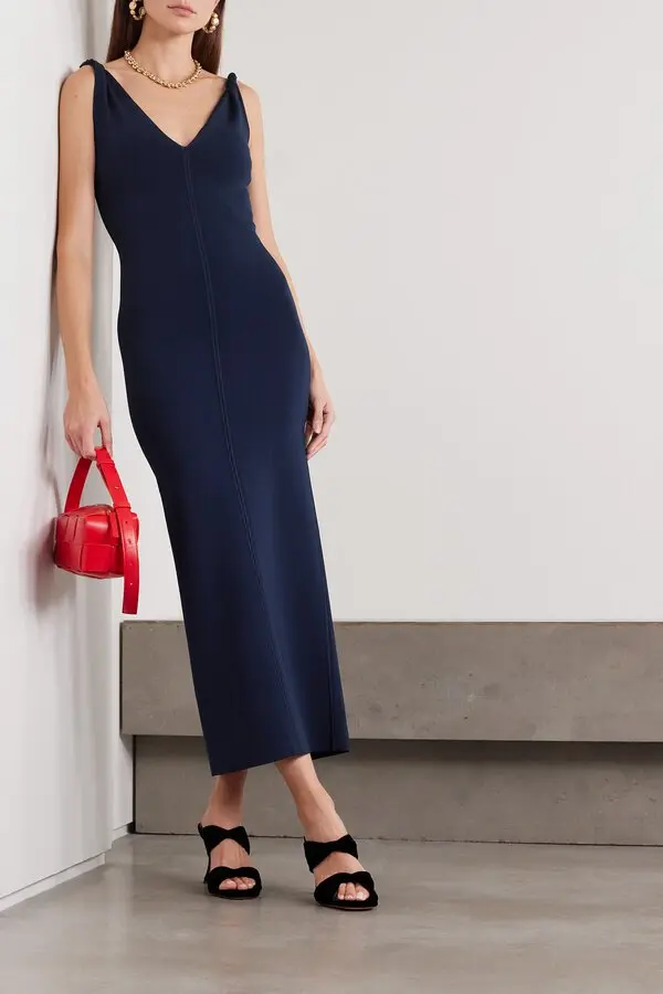 Buy Galvan Tyra Stretch-knit Midi Dress - Blue At 69% Off | Editorialist