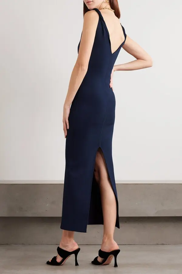 Buy Galvan Tyra Stretch-knit Midi Dress - Blue At 69% Off | Editorialist