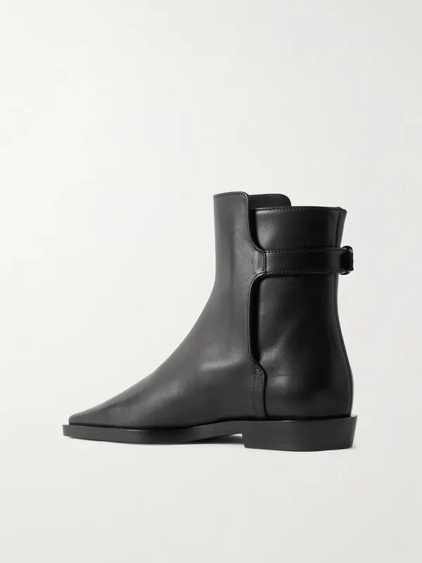 TOTEME Net Sustain Belted Leather Ankle Boots