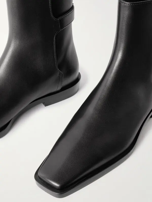TOTEME Net Sustain Belted Leather Ankle Boots
