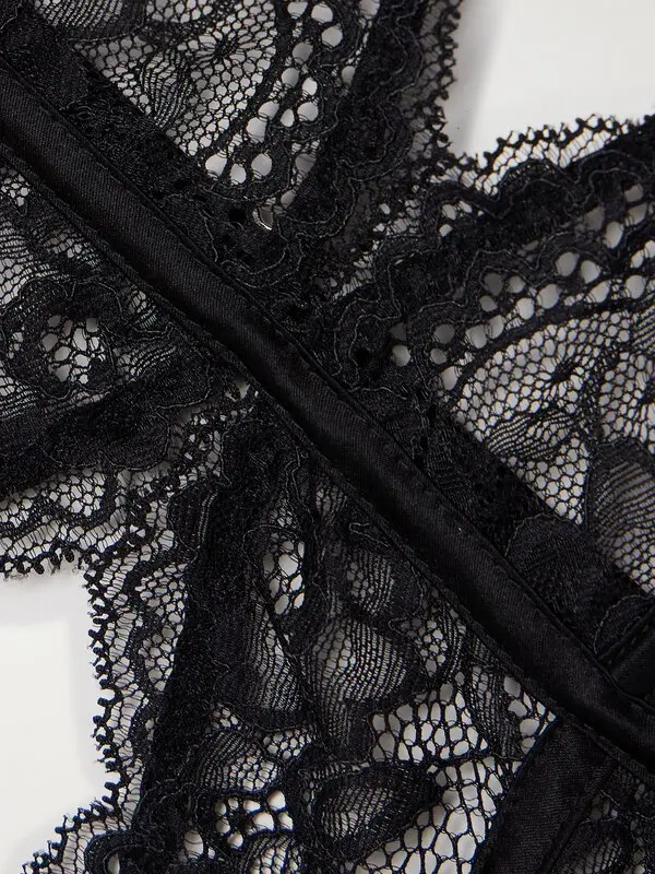 FLEUR DU MAL Naomi Silk-blend Thong Bodysuit