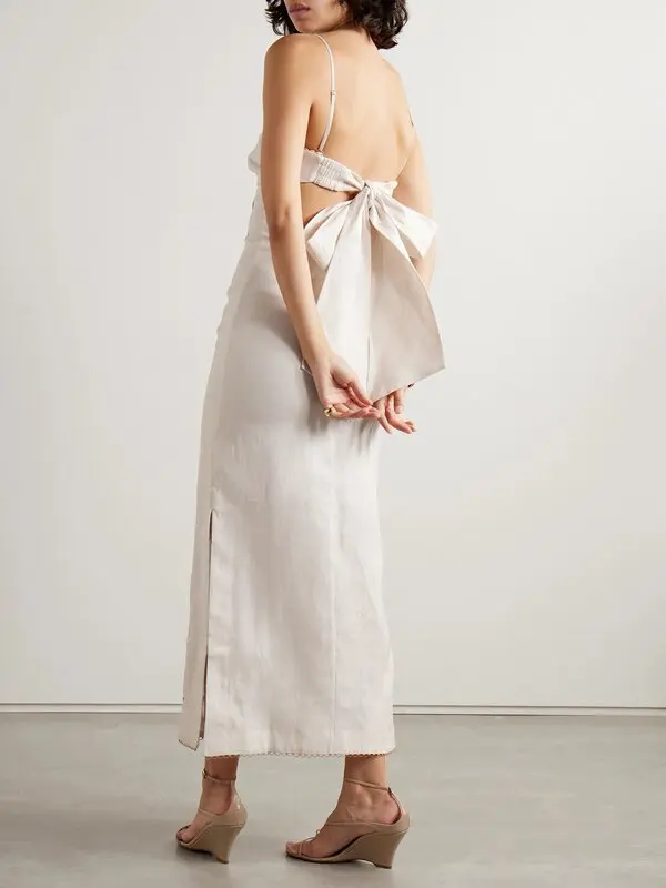 Zimmermann Net Sustain Lexi Tie-Detailed Cutout Floral-Print Linen Maxi  Dress In Multi - 30% Off | Editorialist