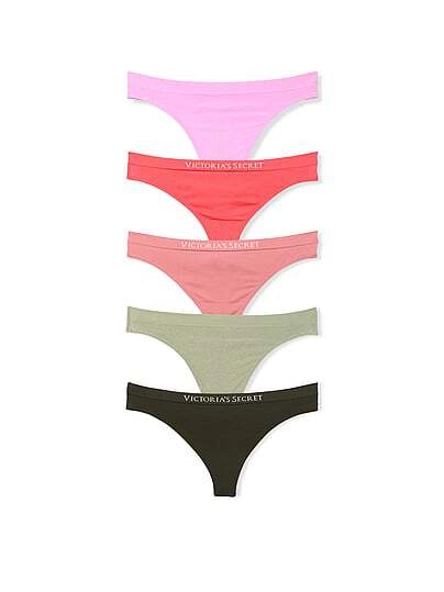 Victoria's Secret 5-pack Seamless Thong Panties - Print
