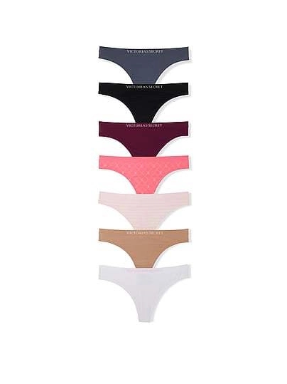 Victoria's Secret 5-pack Seamless Shimmer Thong Panties - Print_1