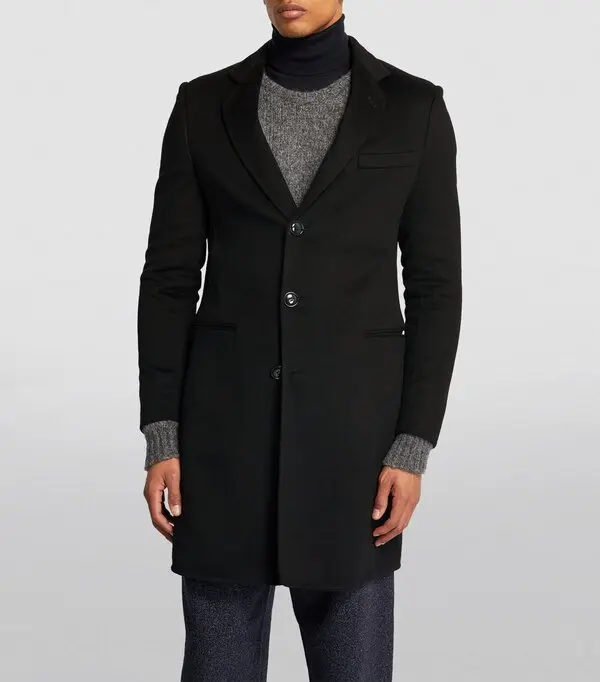 Giorgio Armani Cashmere Single-breasted Long Coat - Black