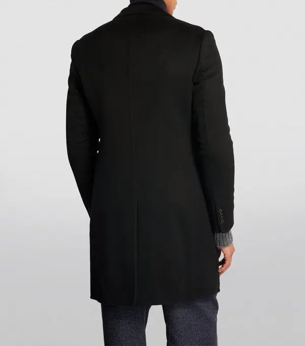 Giorgio Armani Cashmere Single-breasted Long Coat - Black