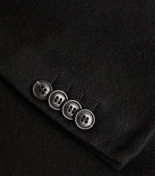 Giorgio Armani Cashmere Single-breasted Long Coat - Black