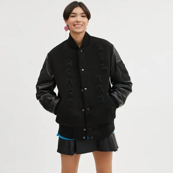 Coach The Lil Nas X Drop Varsity Jacket - Black | Editorialist
