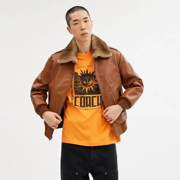 COACH The Lil Nas X Drop Shearling Utility Bomber Jacket