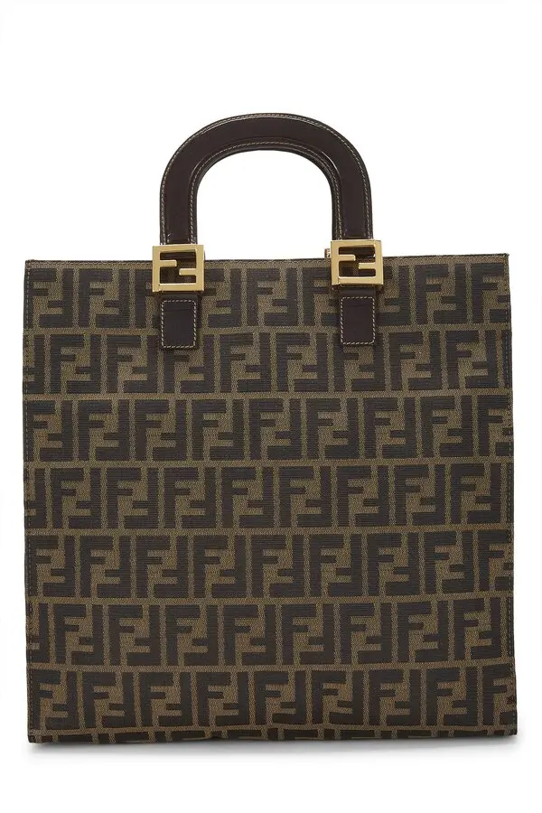 Fendi Zucca Canvas Vertical Tote - Brown