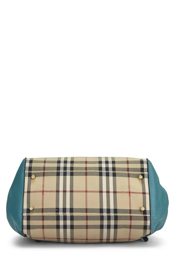 Burberry Turquoise Haymarket Check Canterbury Tote
