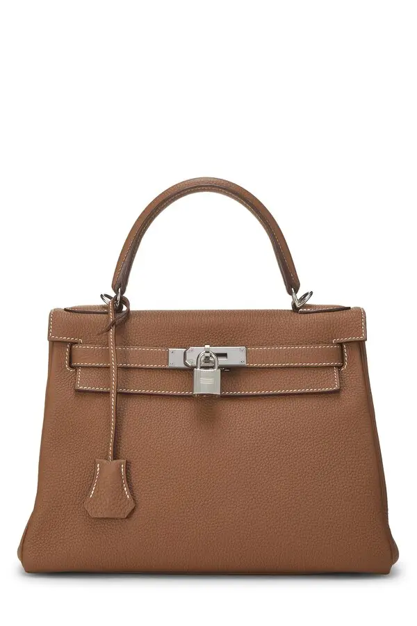 Hermès Kelly Sellier 28 In Gold Togo Leather With Palladium Hardware - Hermes Gold