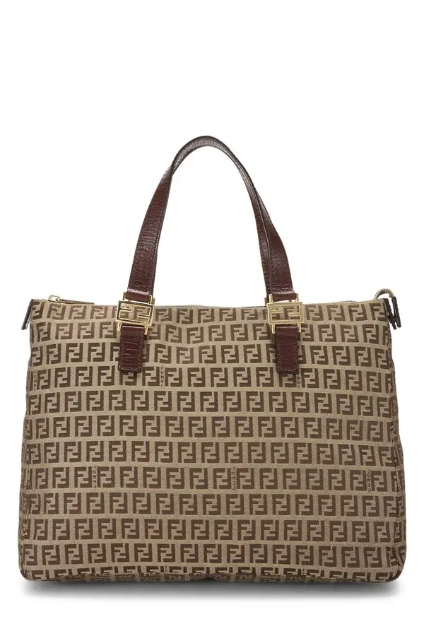 Fendi Zucchino Monogram Tote - Beige